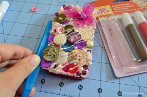 Decoden Button Phone Case with Mod Podge Collage Clay - Sew Woodsy