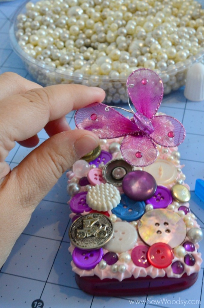 Decoden Button Phone Case with Mod Podge Collage Clay - Sew Woodsy